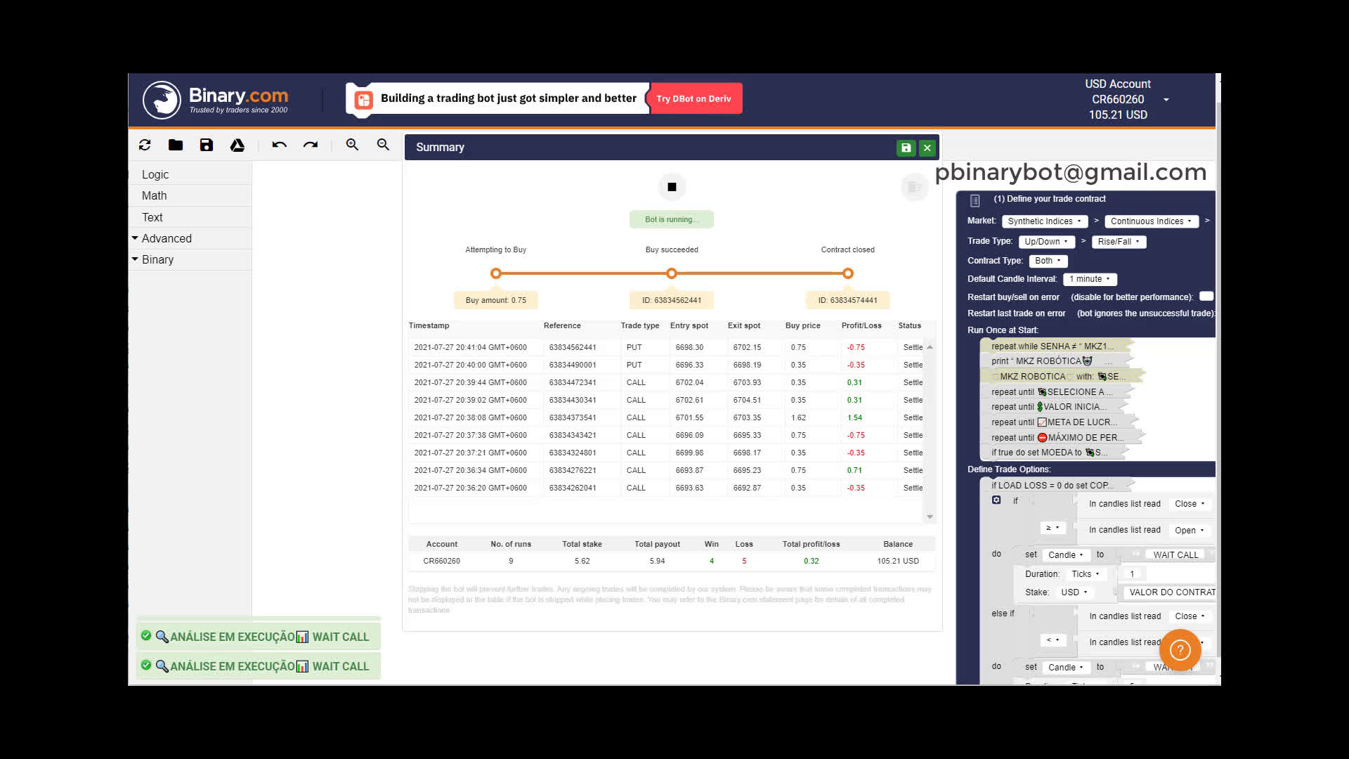 Watch MKZ Binary Rise Fall Bot | Streamable