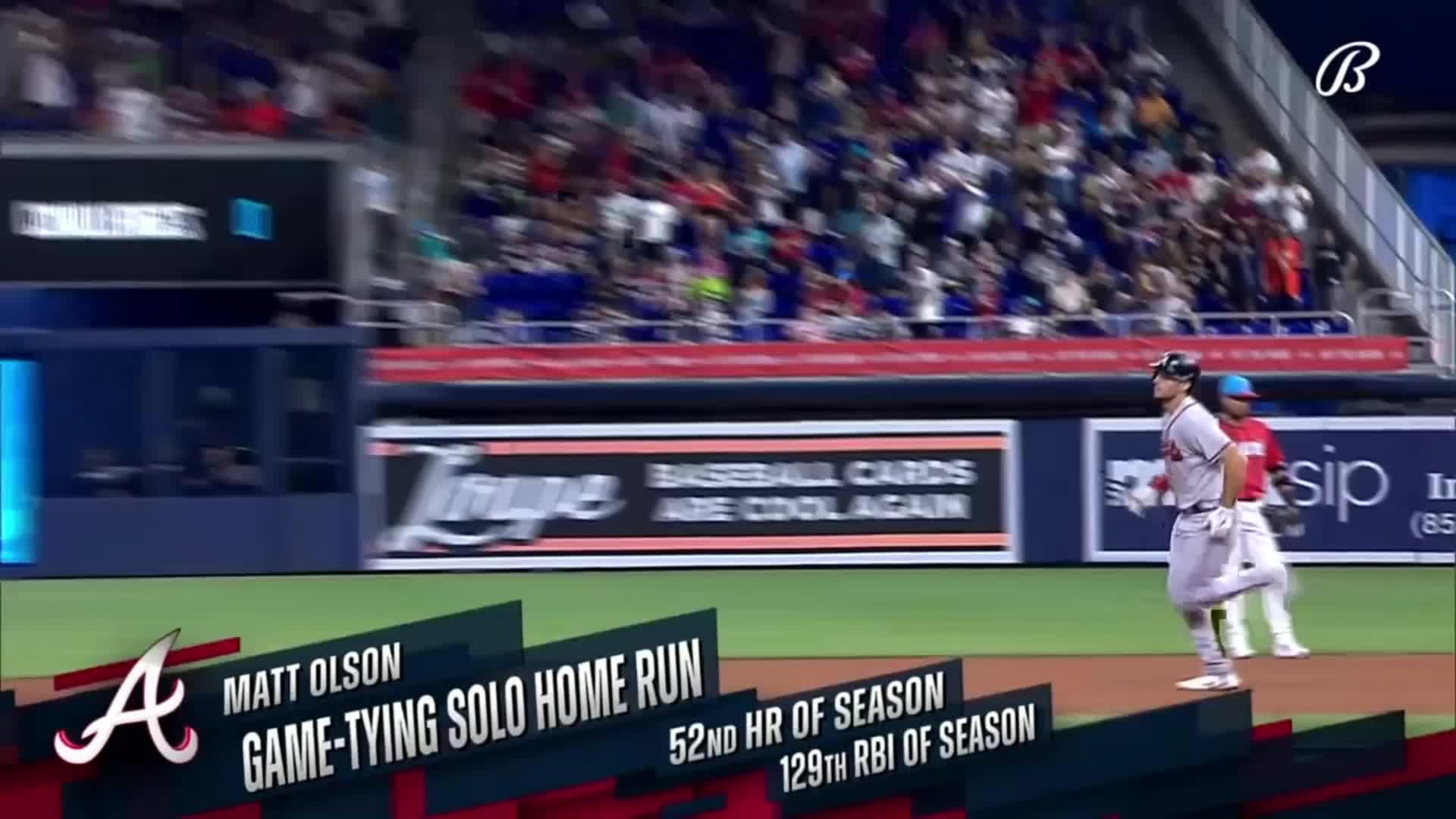 Matt Olson hits home run #52, the most in Braves history.