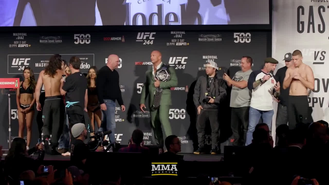 UFC 244_ Jorge Masvidal vs. Nate Diaz Weigh-in Staredown - MMA Fighting