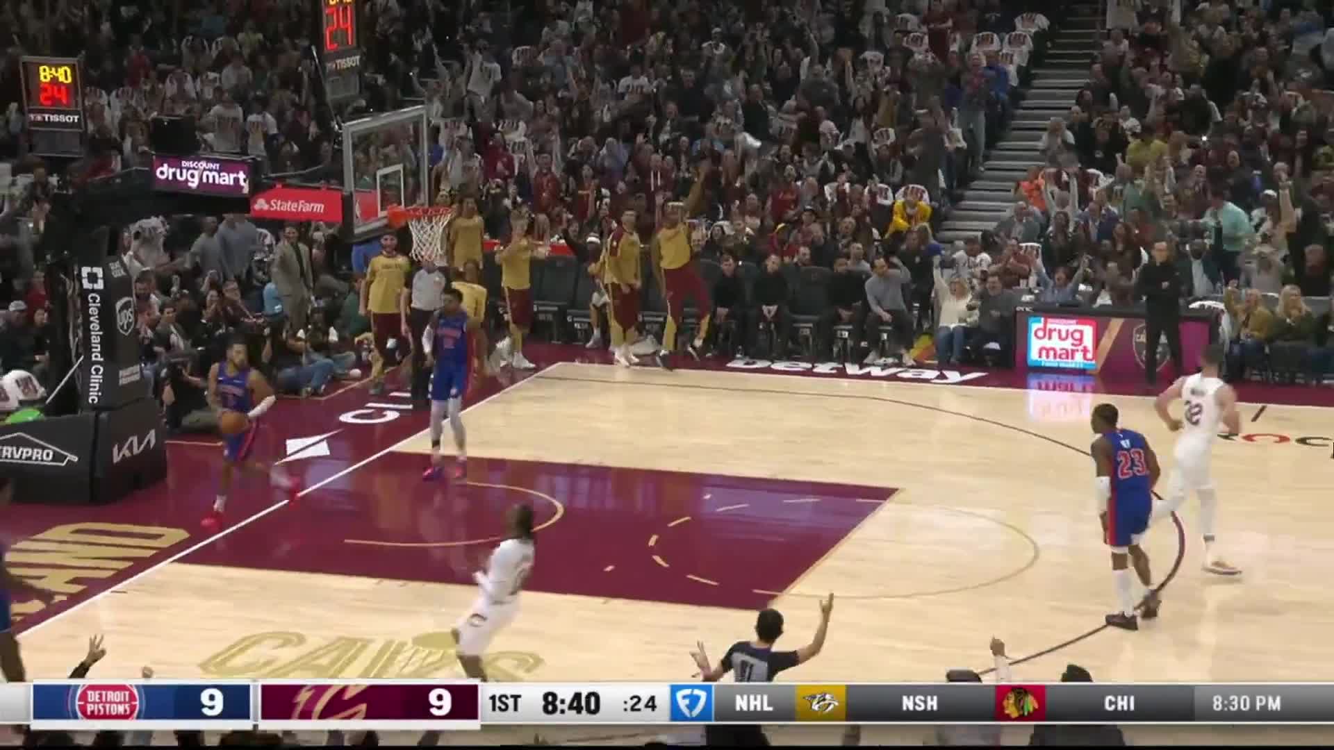 Watch [Highlight] Donovan Mitchell makes an insane behind the back pass amidst the chaos for a ...