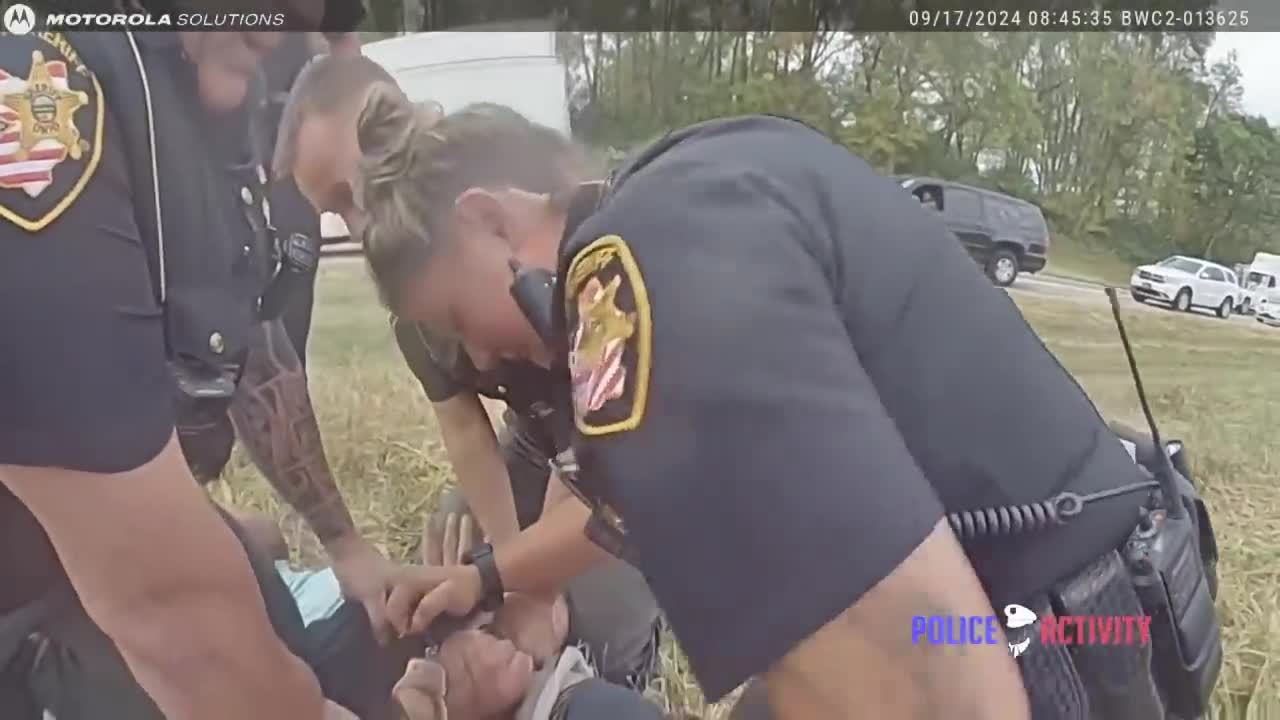 Watch Masked Man With Knife Arrested After Foot Pursuit and Taser Deployment | Streamable