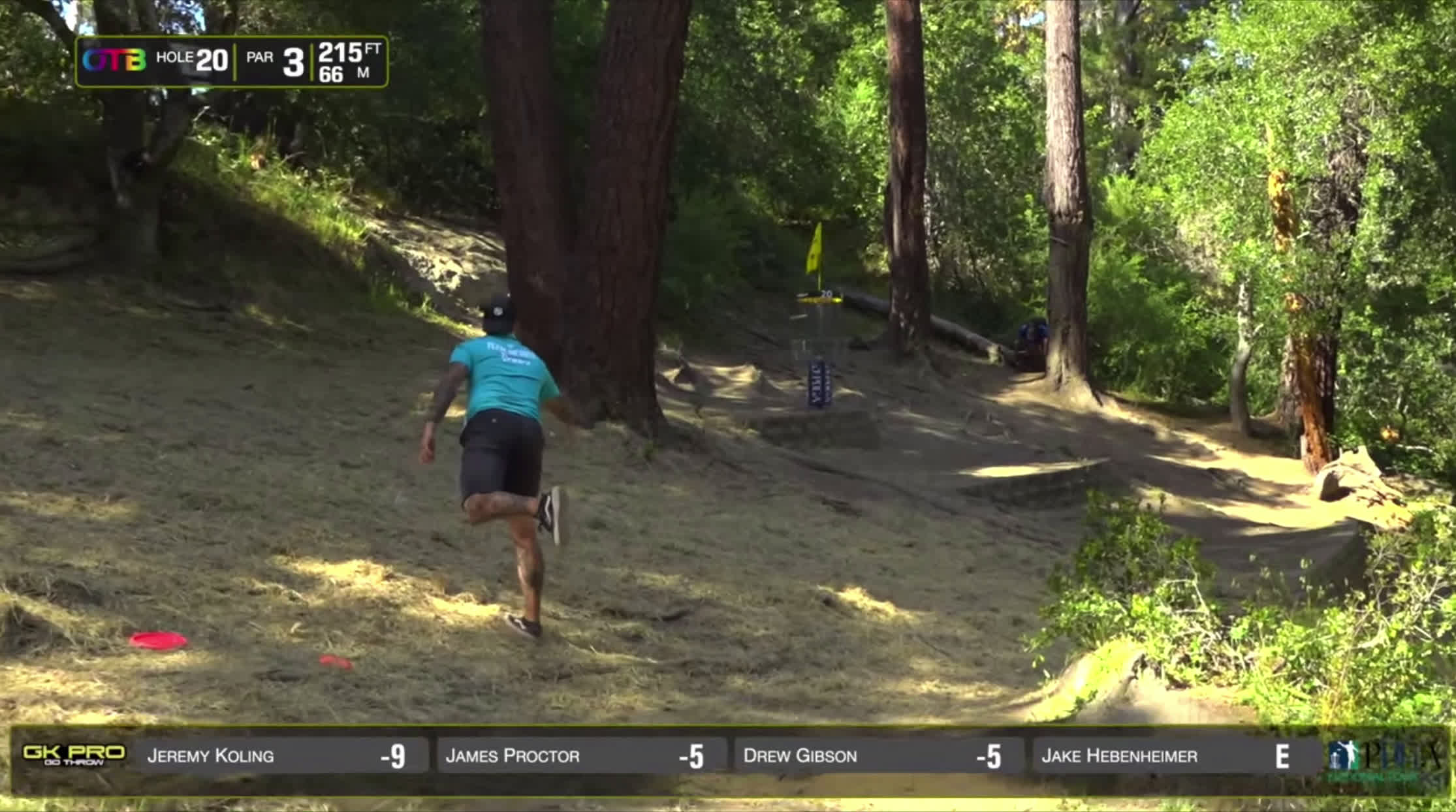 Drew Gibson putt on hole 20 during round 1. Masters