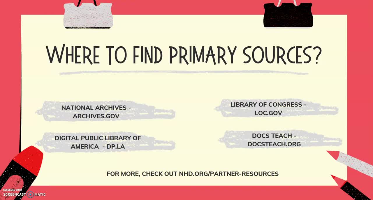 Watch NHD Quick Tip: What is a Primary Source? | Streamable
