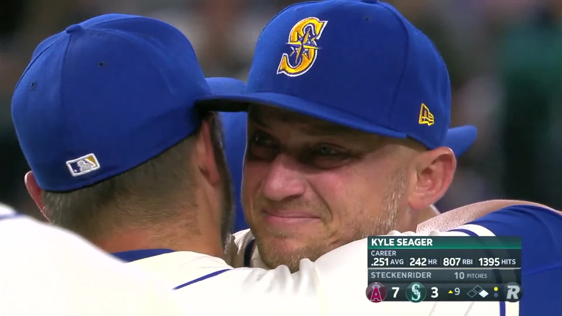 Kyle Seager gets special recognition after the Red Sox game goes final.