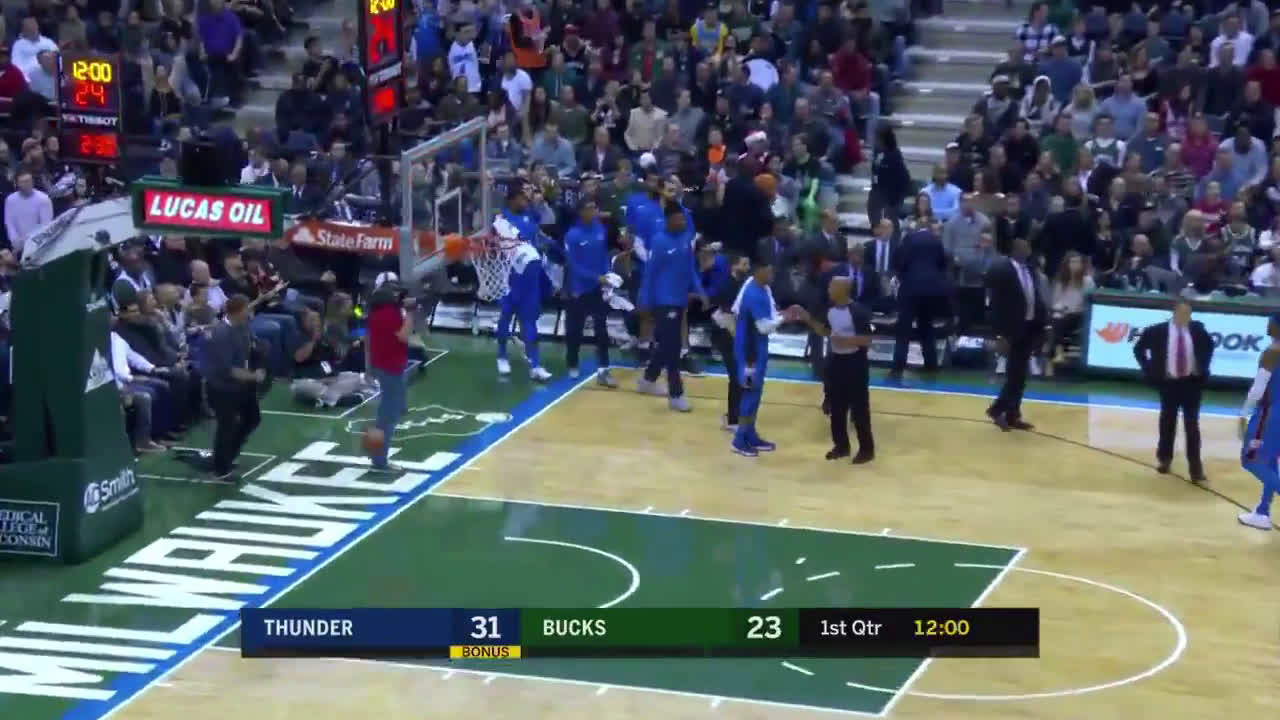 Melo's half court heave after buzzer and it went it