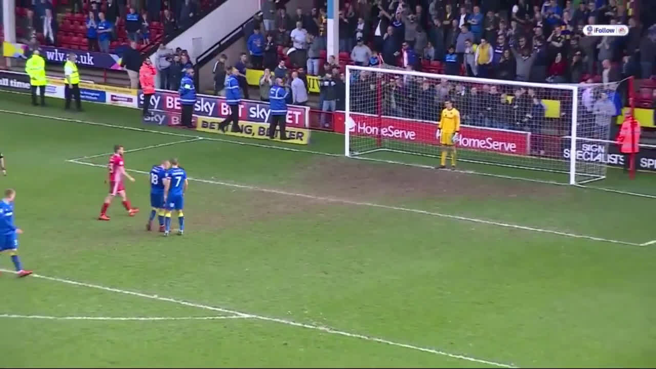 90'+ Goal - Walsall 2-[3] AFC Wimbledon - Dean Parrett