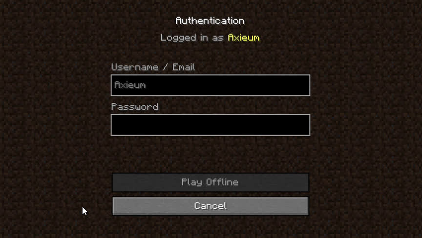 Minecraft - Auth Me Mod - Draggable Button
