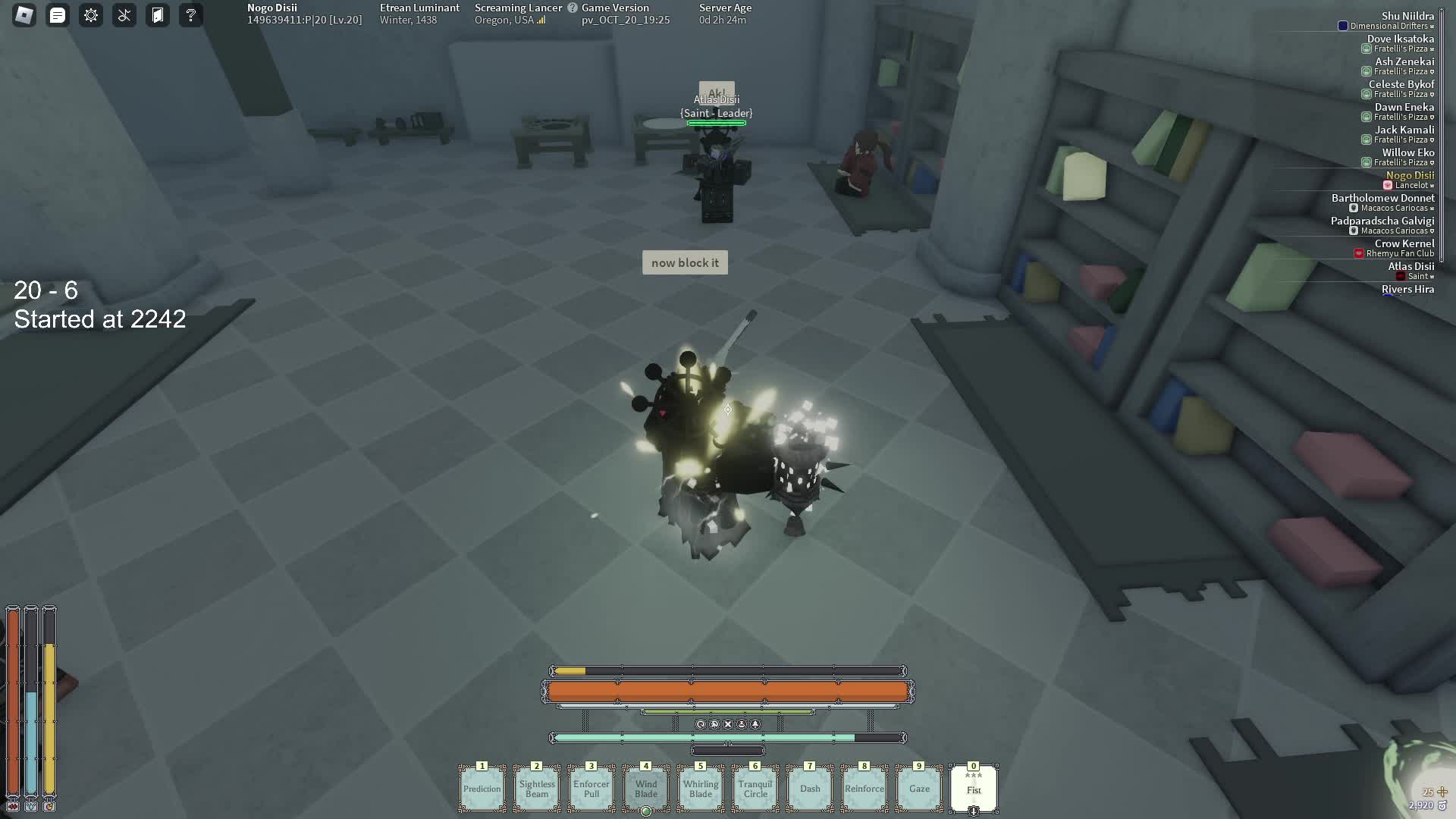 Wind Blade particles are shown when blocked