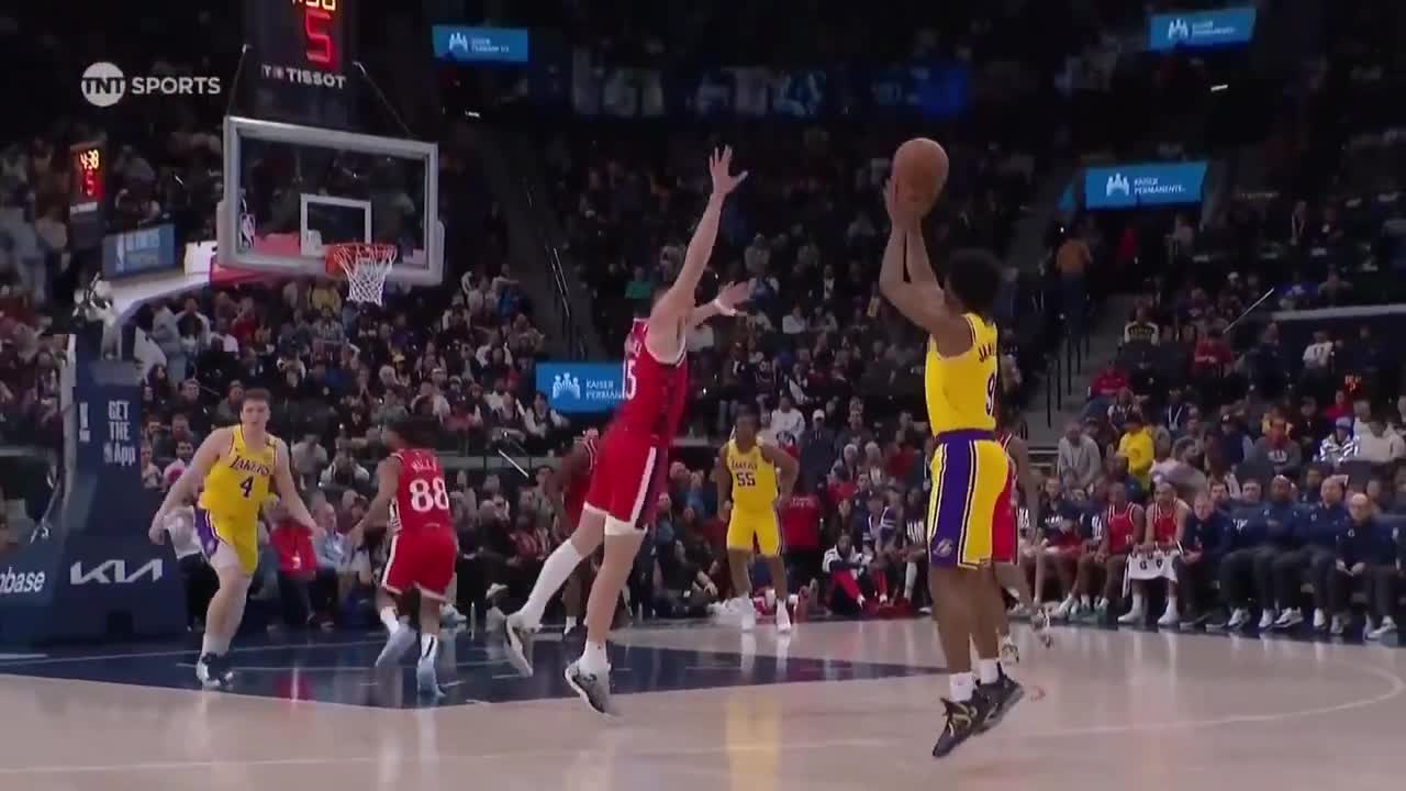 Watch [Highlight] Bronny James drains his first NBA three-pointer—LeBron and Luka react ...