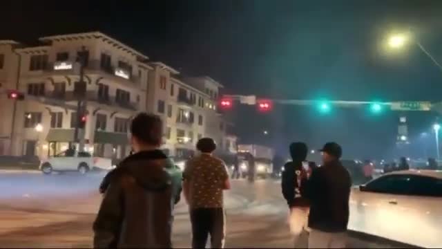 Driver DESTROYS light pole after drag racing