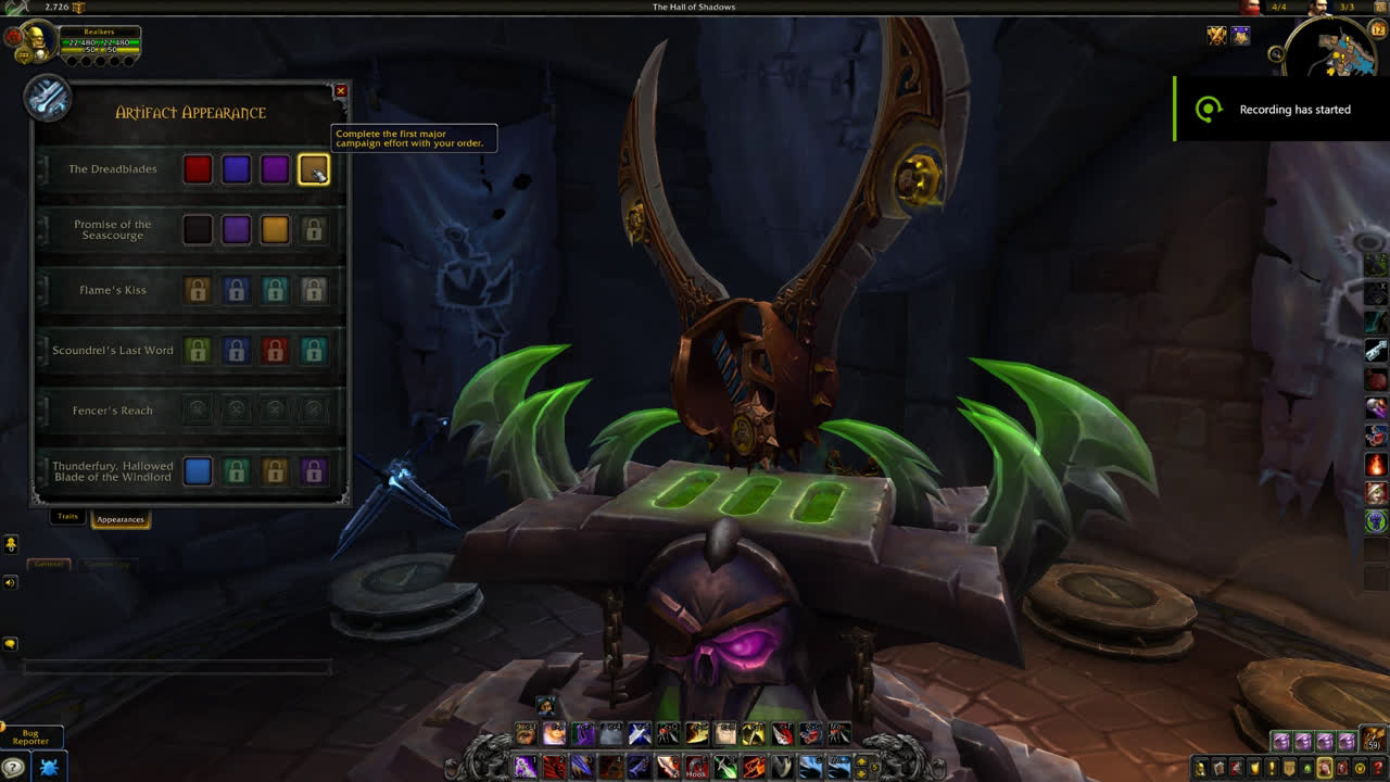 Dreadblades, but every time you click a different appearance they get ...