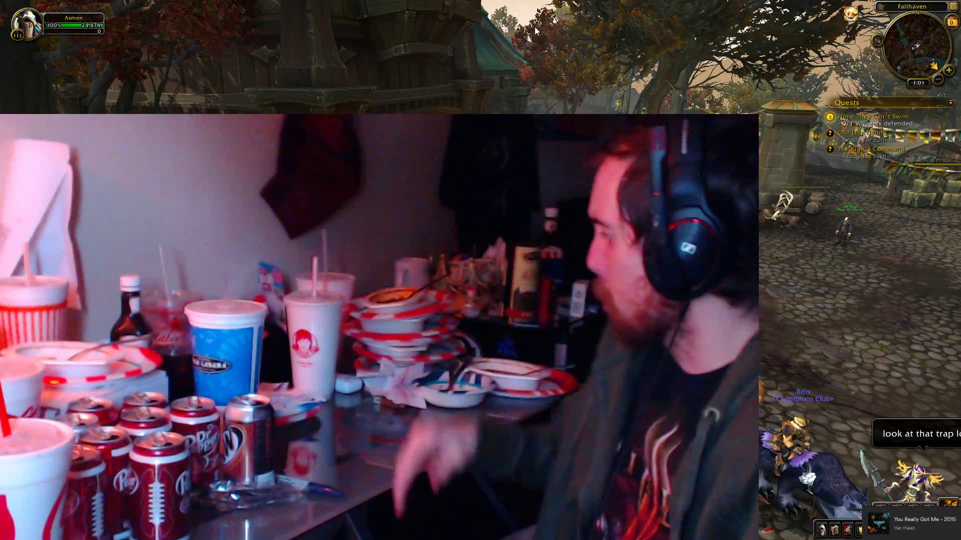 Asmongold cleaning his room
