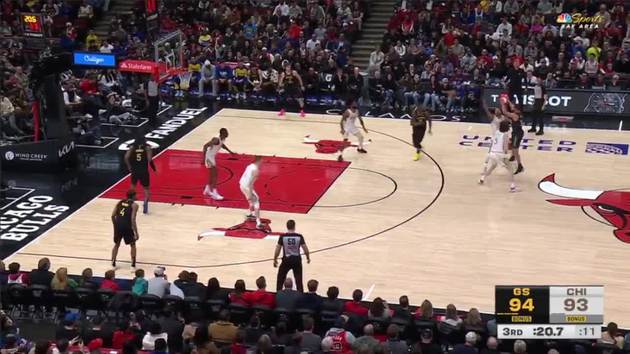 Watch [Highlight] Bulls give Steph Curry just enough space, and he ...