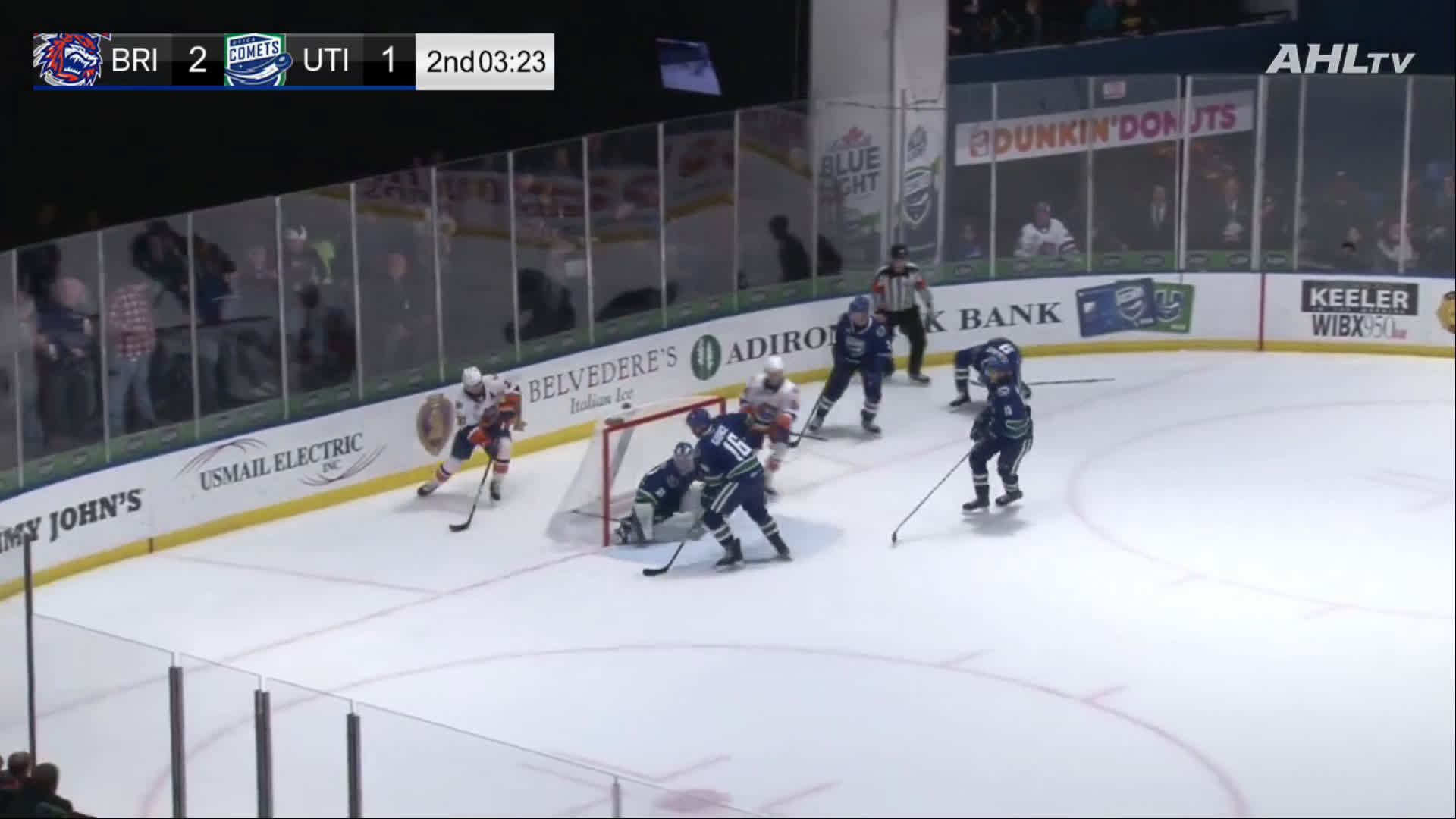 Blujus takes a puck up high