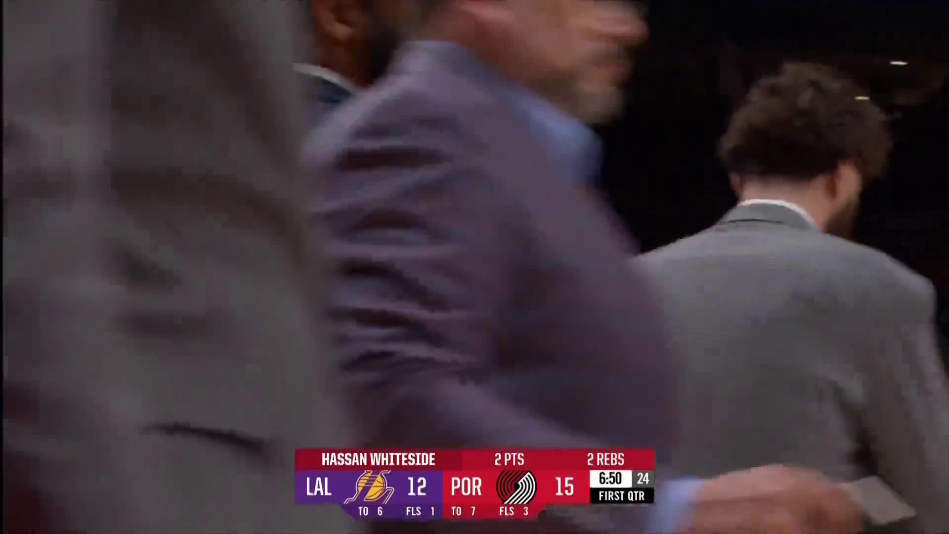 CJ's three goes a little long but Whiteside reaches way back to clean it up