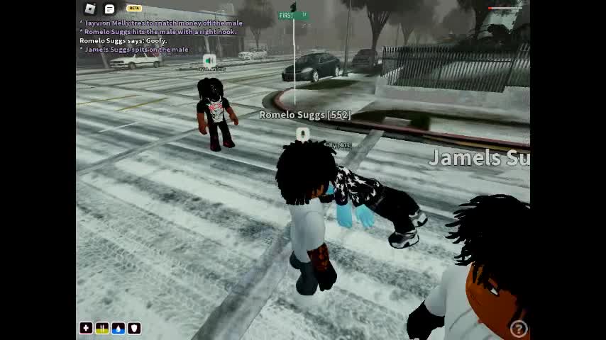 Thf 46 jumps a dude after attempting to snatch a male chain from Thf 46