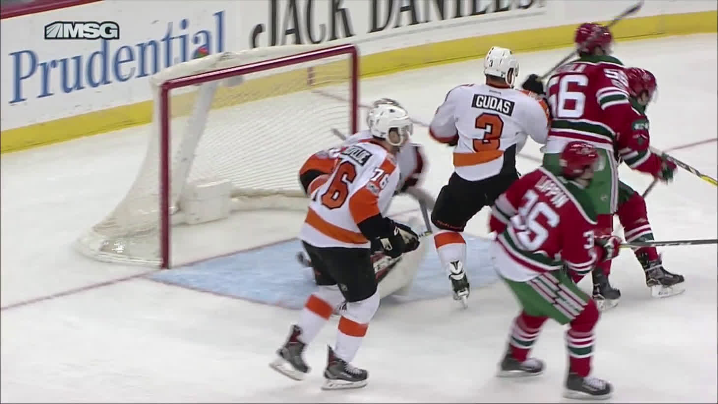 Wood carries the puck deep into the zone, leading to a great chance for ...