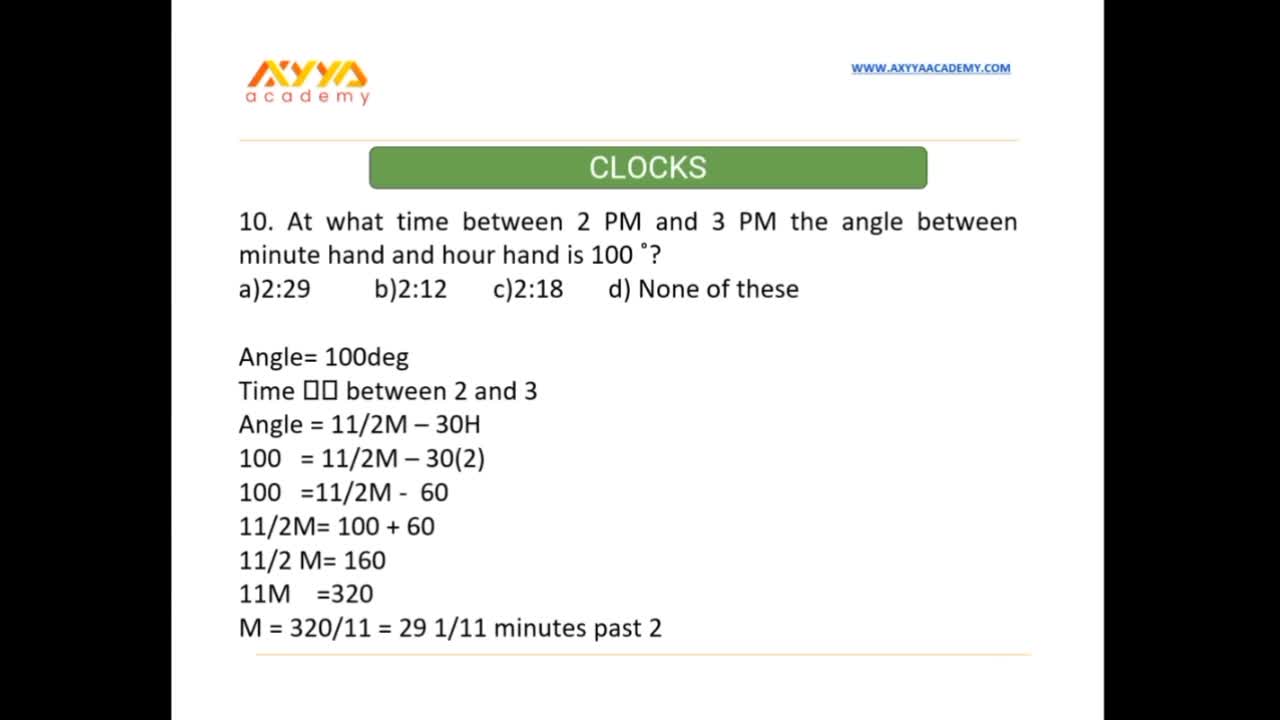 (Tam) Clocks - Practice Problems - Set 2