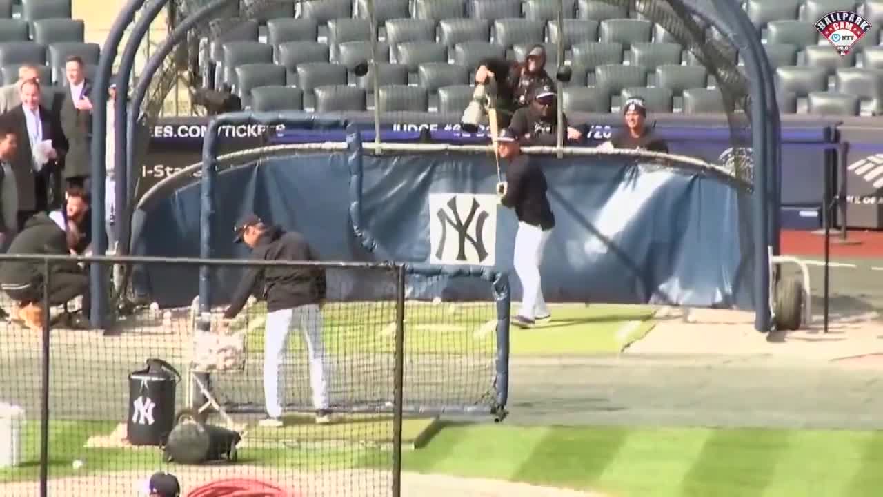 Watch MLB - Batting practice in the middle of an earthquake? Not a problem for Gleyber Torres. 😲 ...