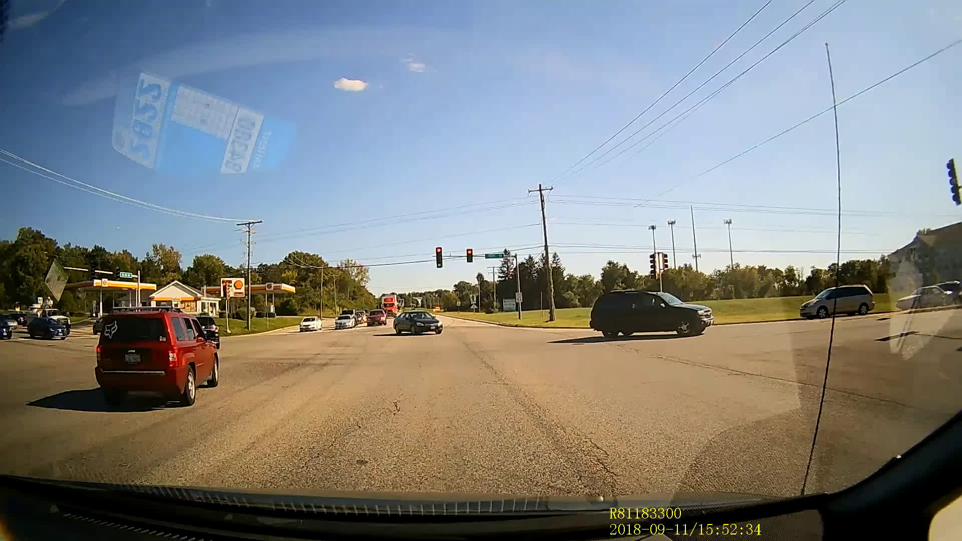Truck Minivan Running Red Light