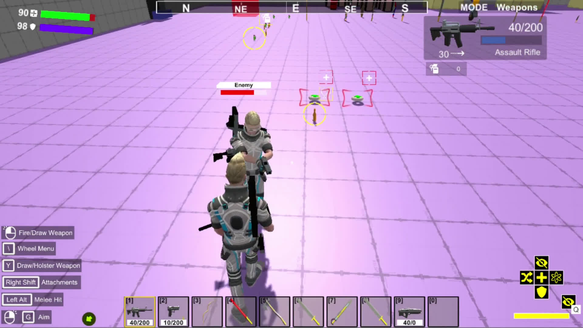 melee attack on fire weapons