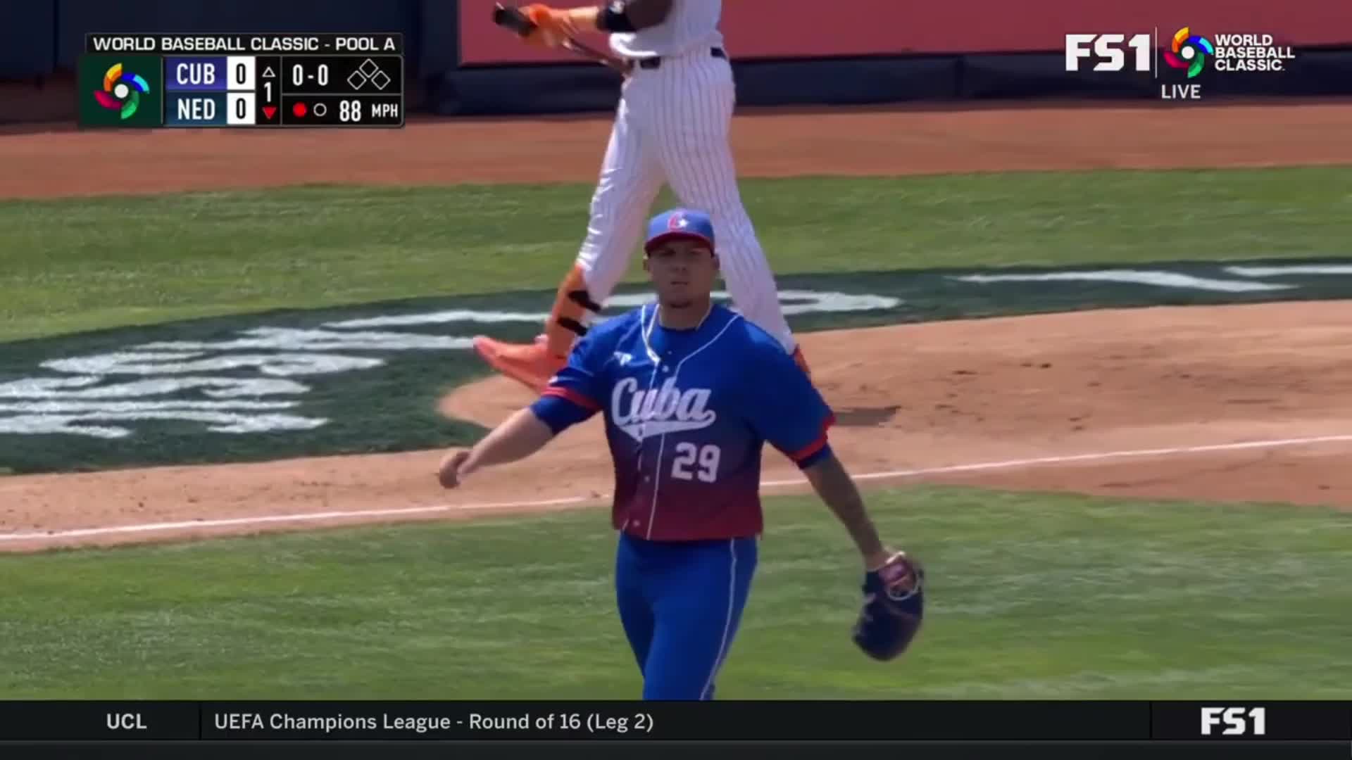 Watch Horn guy gets really excited for Yariel Rodriguez striking out Jurickson Profar. | Streamable