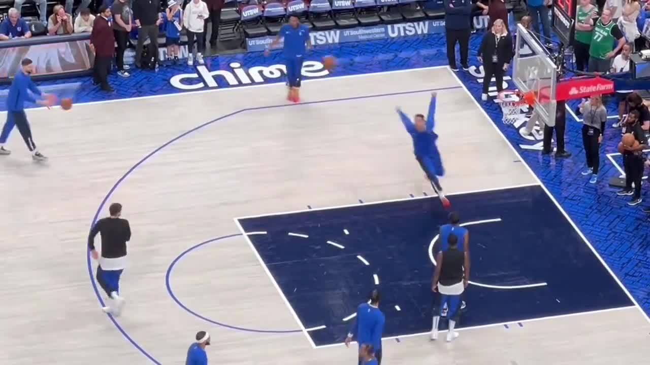 Watch Noah Weber - Luka Doncic just kicked Dwight Powell a lob behind his back for the slam ...