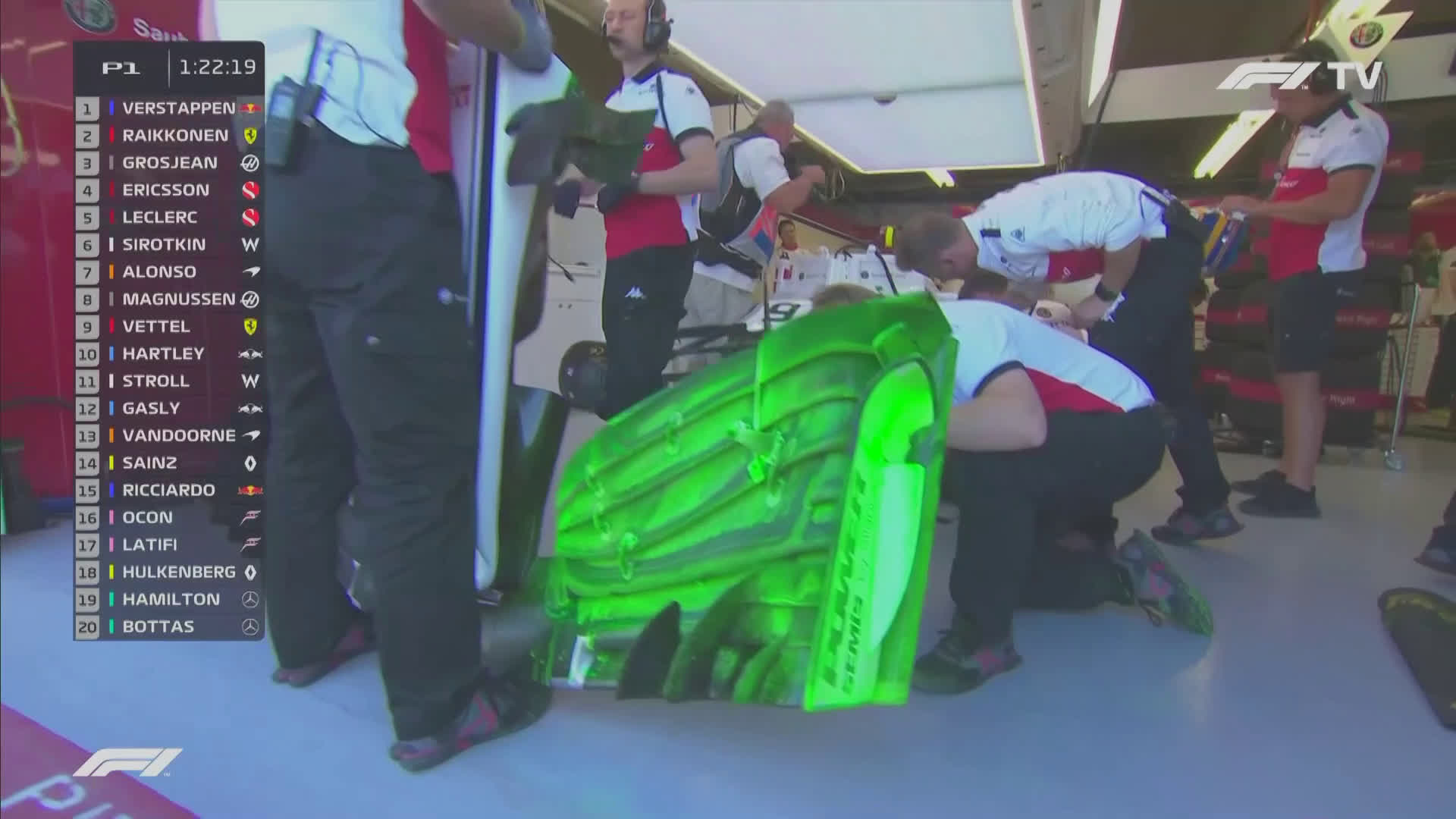 Sauber running a front wing with A LOT of Flo vis