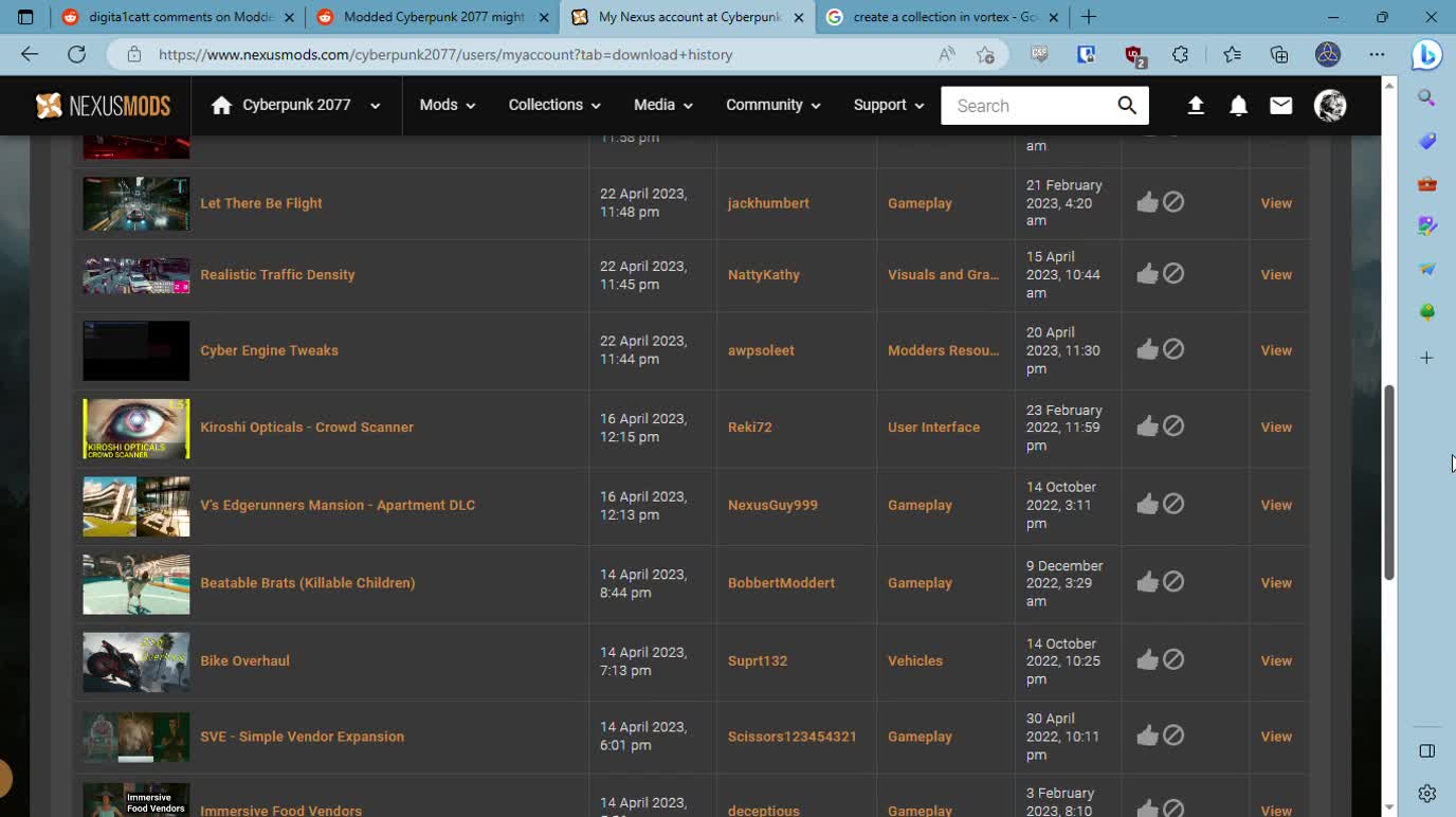 My Nexus account at Cyberpunk 2077 Nexus - Mods and community y 3 páginas más - PC DSK ...