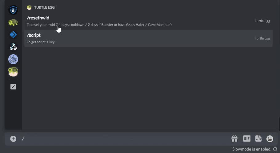 How to use slash command