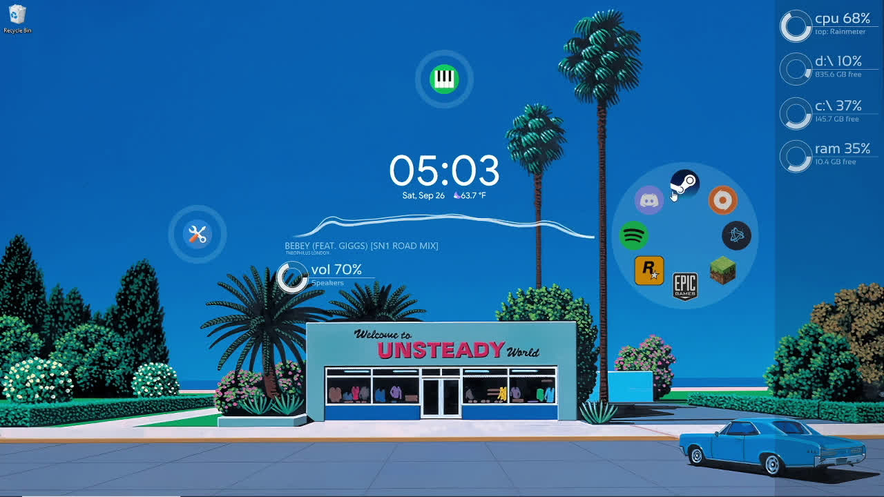Unsteady World Rainmeter