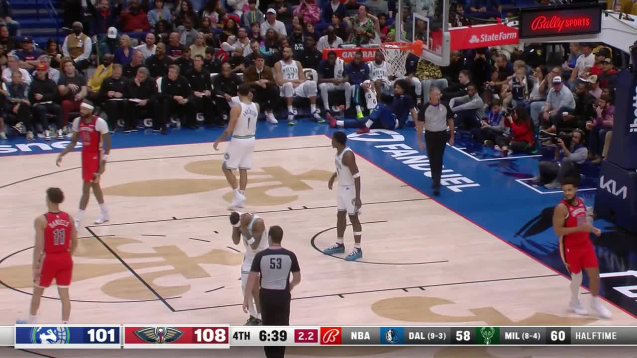 Watch NAW covers his ears and dances after a foul from KAT.mp4 | Streamable