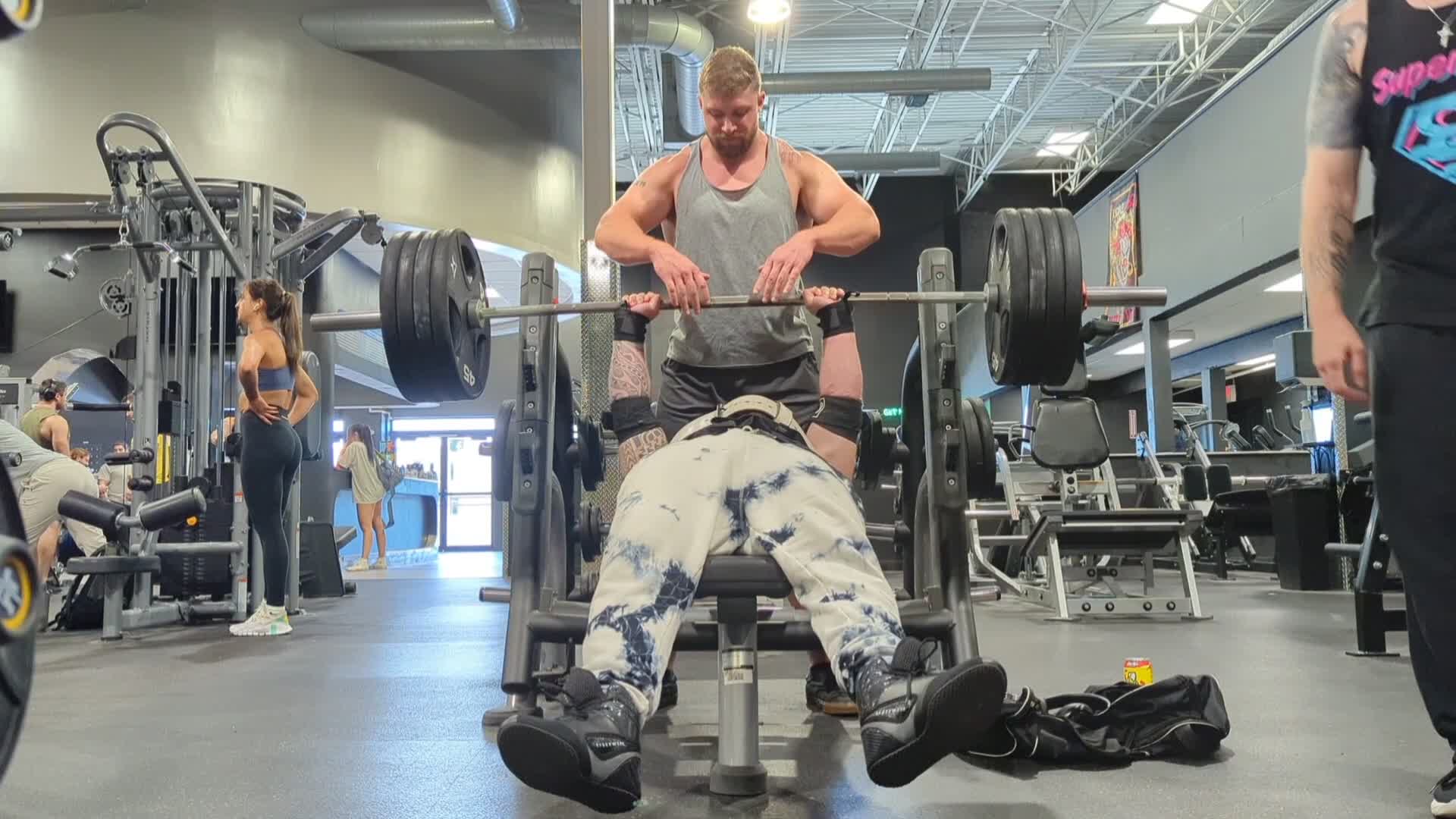 Bench PR, 405 for 5 Larsen Press. 210 BW