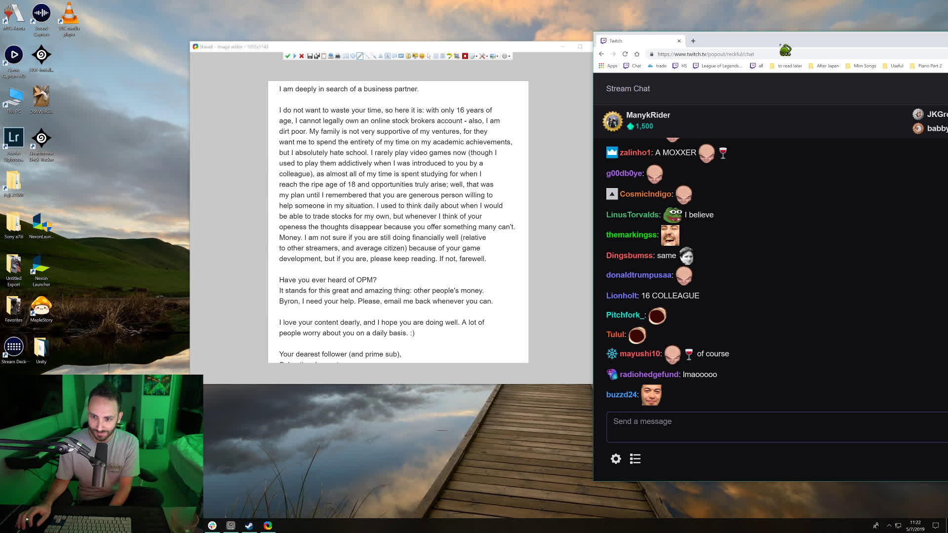Reckful gets an E-mail from a prime sub