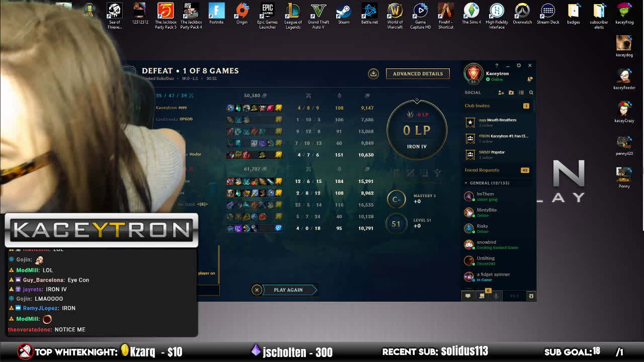 Kaceytron finally gets out of Bronze in LoL