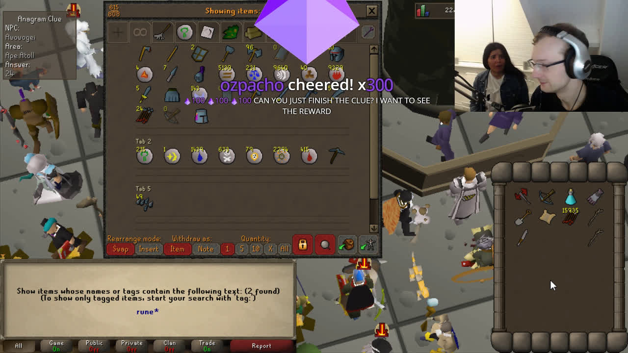 OSRS streamer a friend and his girlfriend argue, she cries.