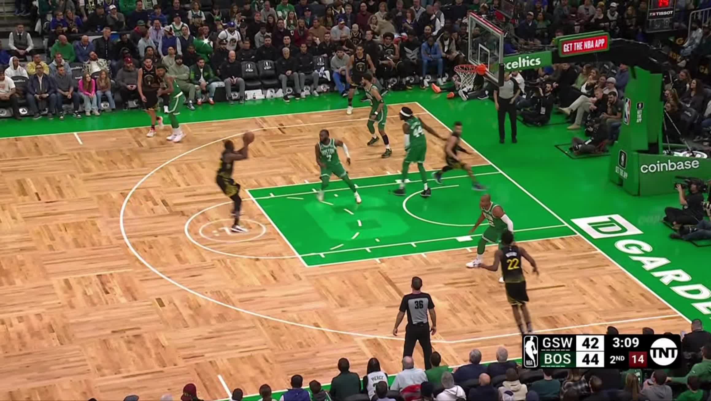 bos 1-5 high, back to dray, steph re-locates attacking drop