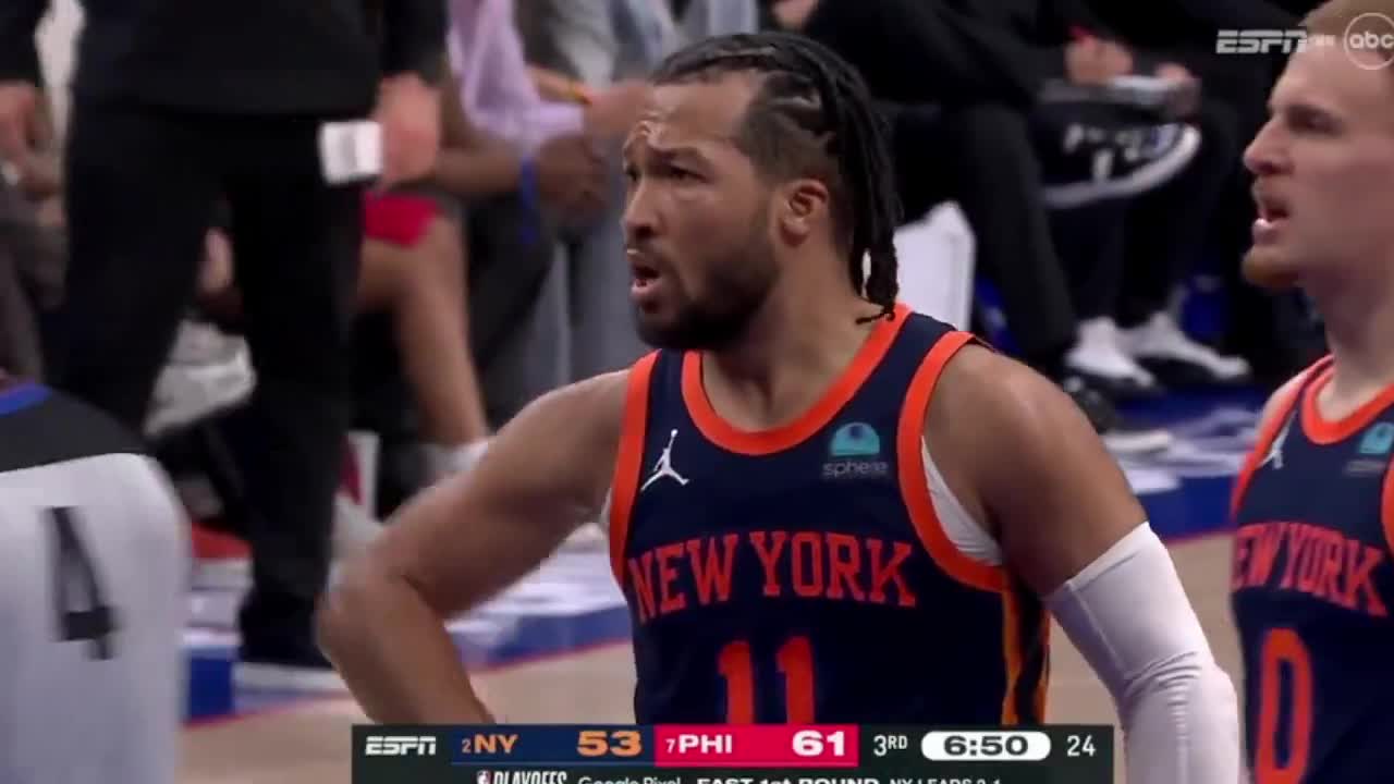 Watch [Highlight] Jalen Brunson confronts Embiid about the elbow to the ...
