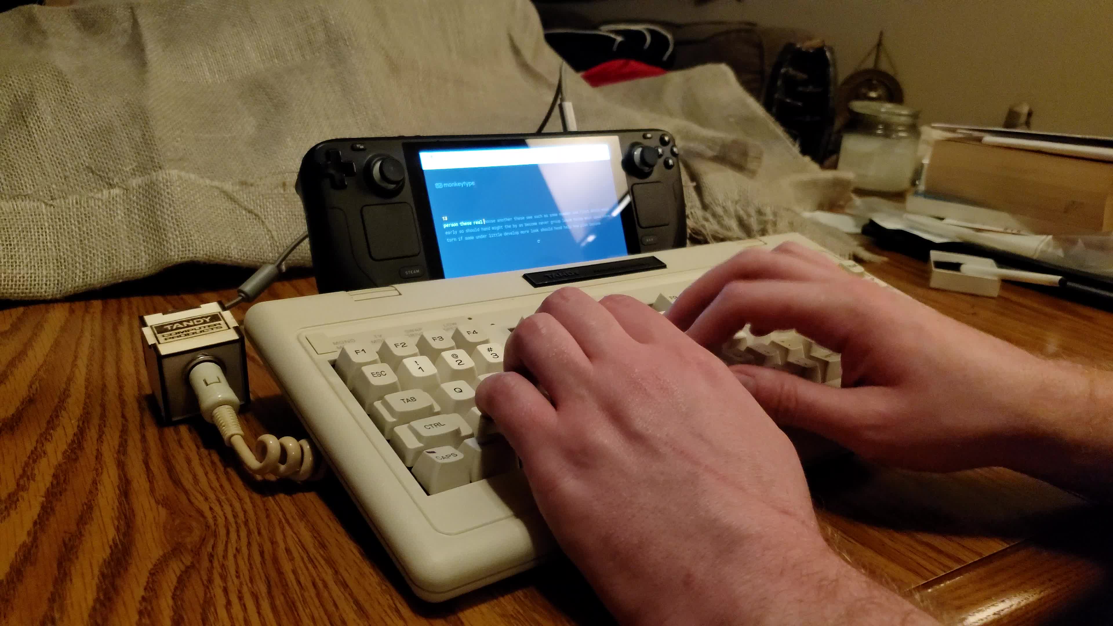 Watch Using a the Tandy 1000 keyboard from the mid-80s on a Steam Deck | Streamable