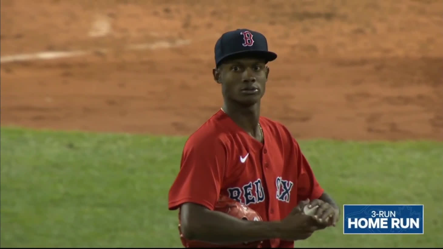 Vladdy ends his home run drought with a monster 3-run shot over the monster