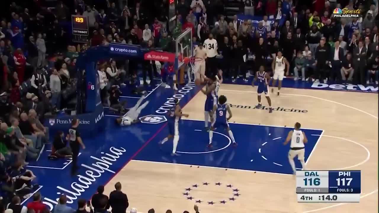 Watch [Highlight] Sixers get the stop, Embiid secures the board! Philly up 118-116 with 5.3 ...