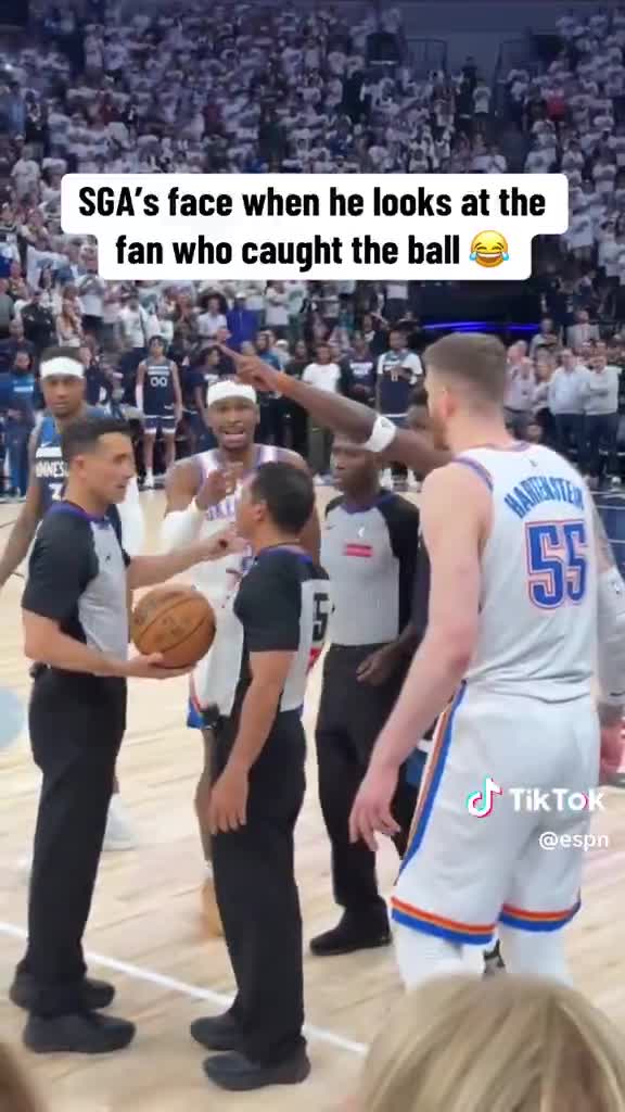 Watch Bones🦴 - SGA called the fan who grabbed the ball in the finals ...