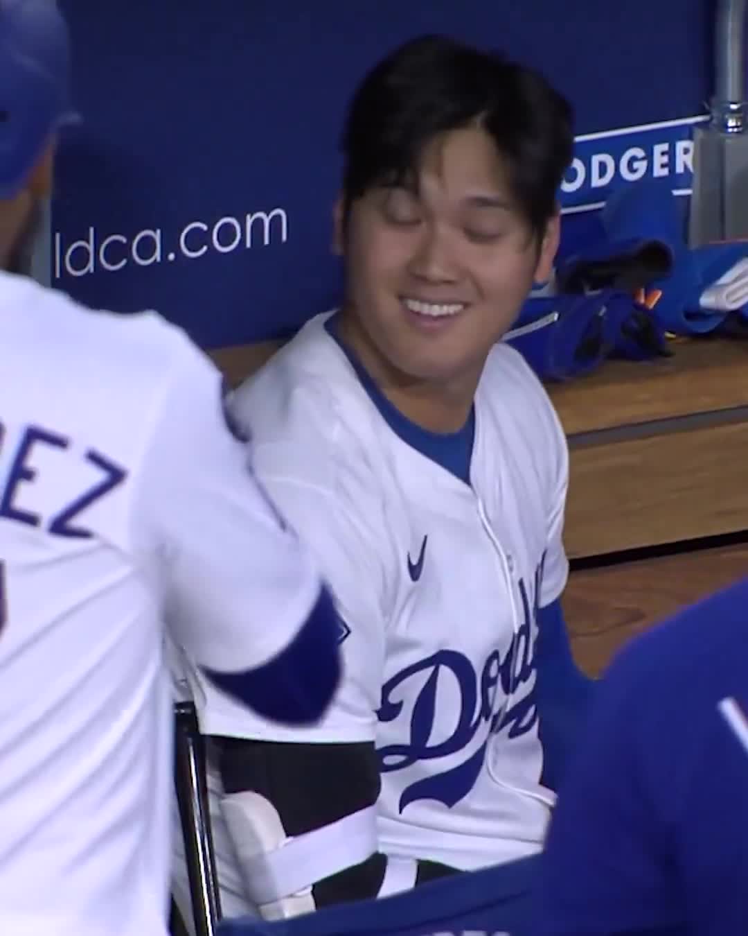 Watch Shohei Ohtani was trying to enjoy his home run on the bench | Streamable