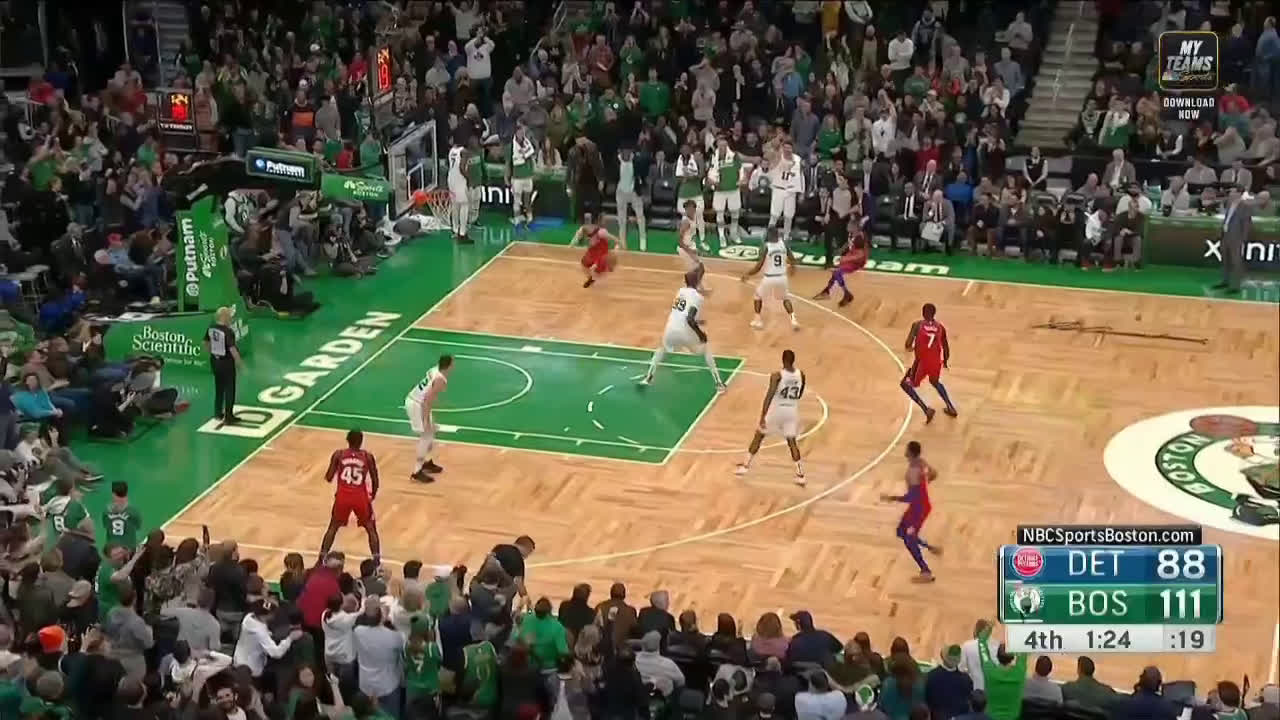 [Highlight] Tacko Fall takes it to the post and hits the Pistons with ...