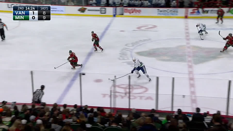5:41 VAN Boucher goal (6) Assist: Shore (2) 2-0 // VAN @ MIN, 25 Mar 2017