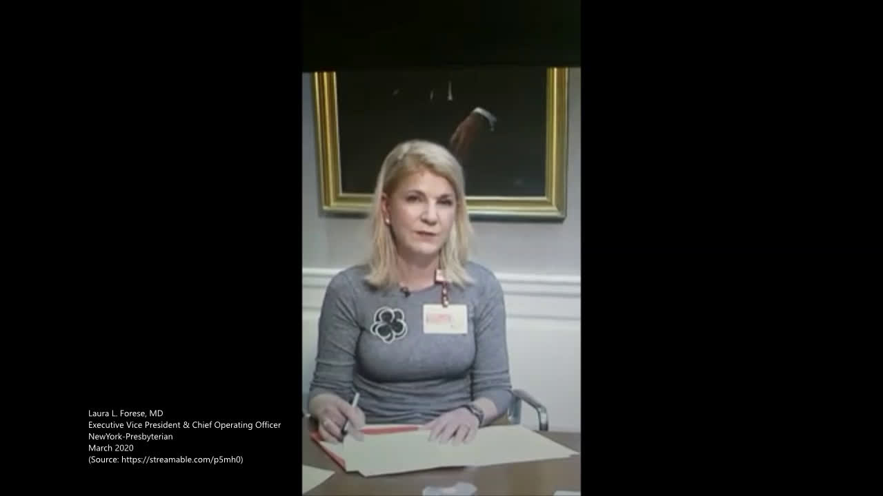 Watch Laura L. Forese, MD / Executive VP & COO / NewYork-Presbyterian ...