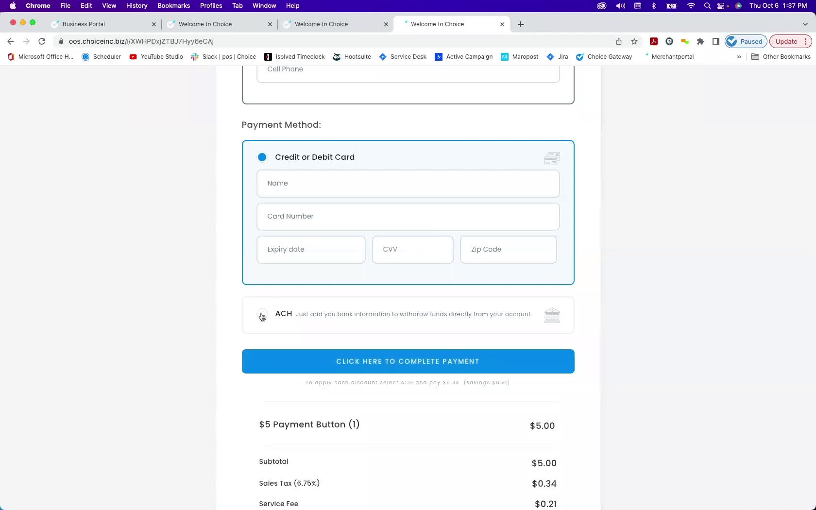 Pay Buttons