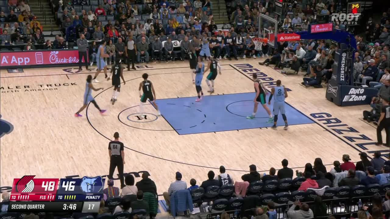 Grant demolishes the shot then dunks it on the other end