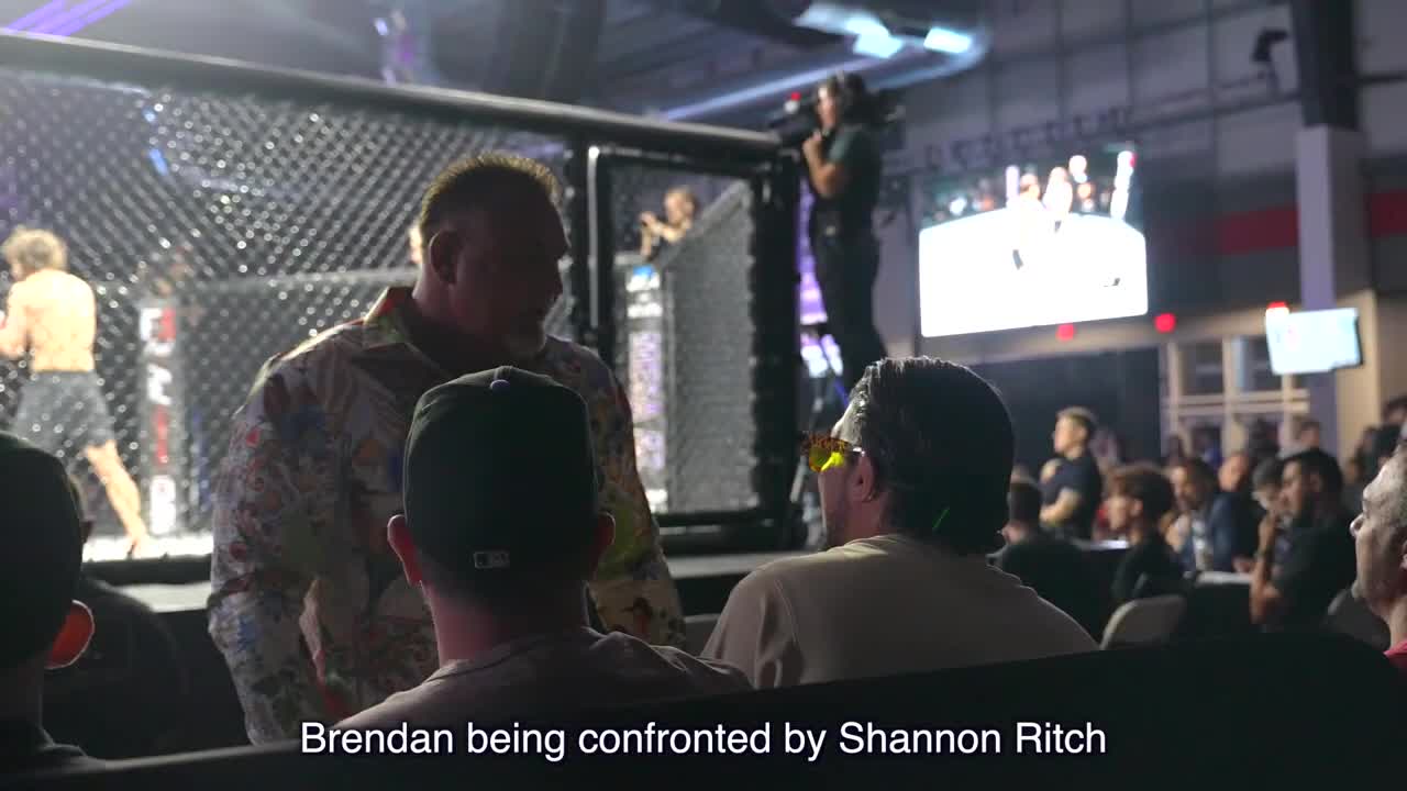 MMA fighter Shannon Ritch (58-89) gets in Brendan’s face. Thank Chin ...