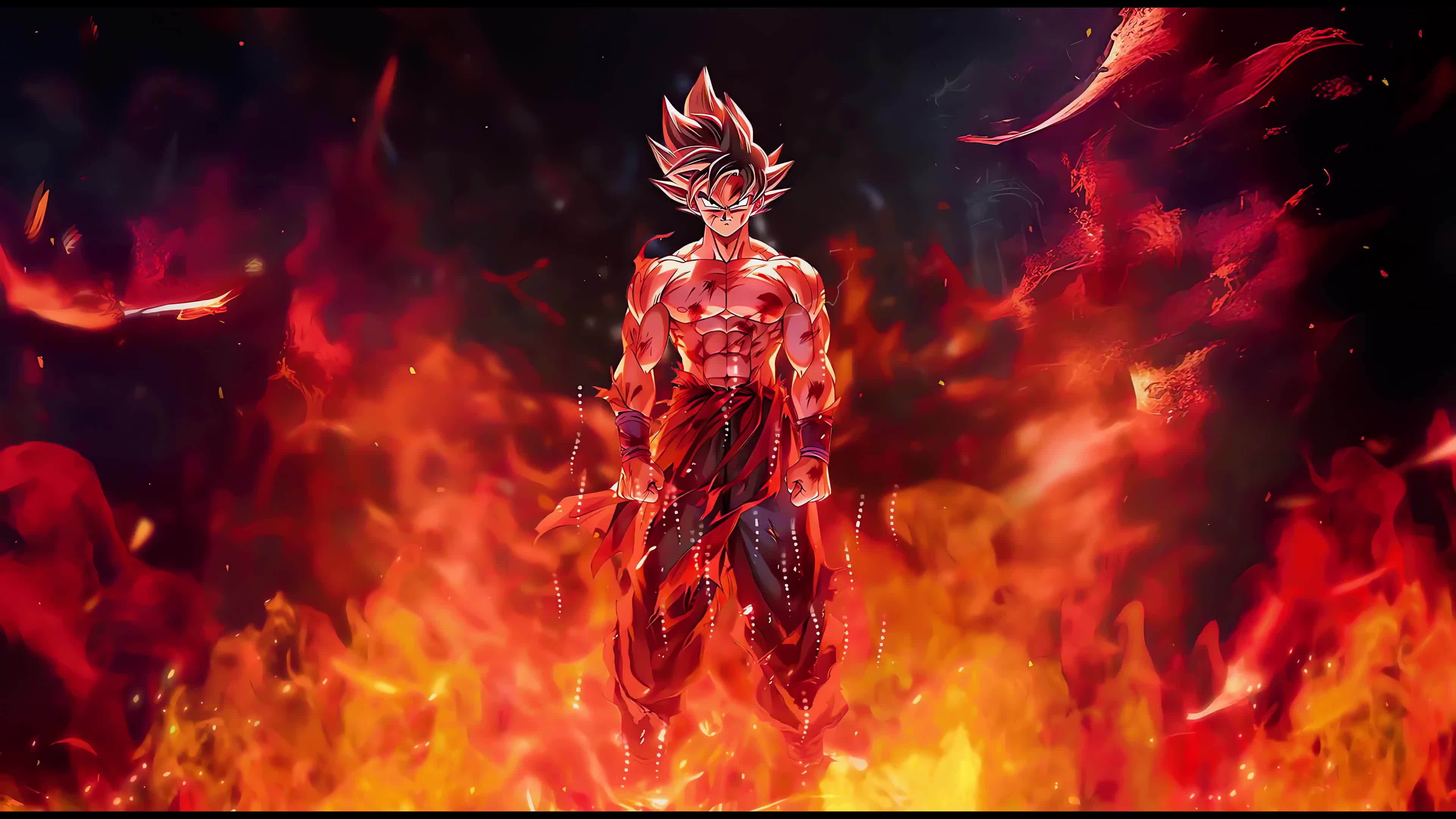 Watch Goku in Fire Live Wallpaper | Streamable